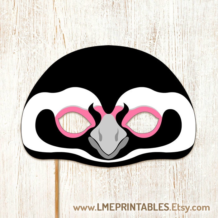 Penguin Mask Printable Halloween Paper Mask Magellanic Bird Costume ...