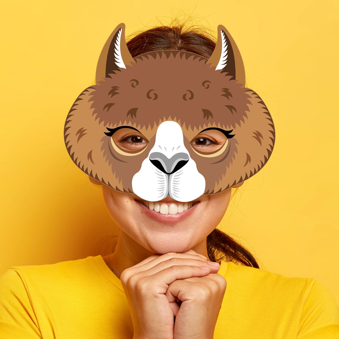 Alpaca Printable Mask Costume Llama Camel Peru Dromedary Animal ...