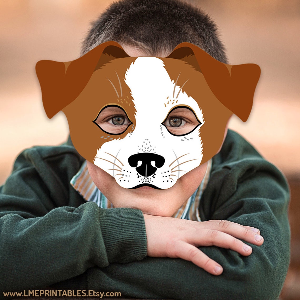 Dog Mask Jack Russell Terrier Printable Halloween Masks Pet - Etsy