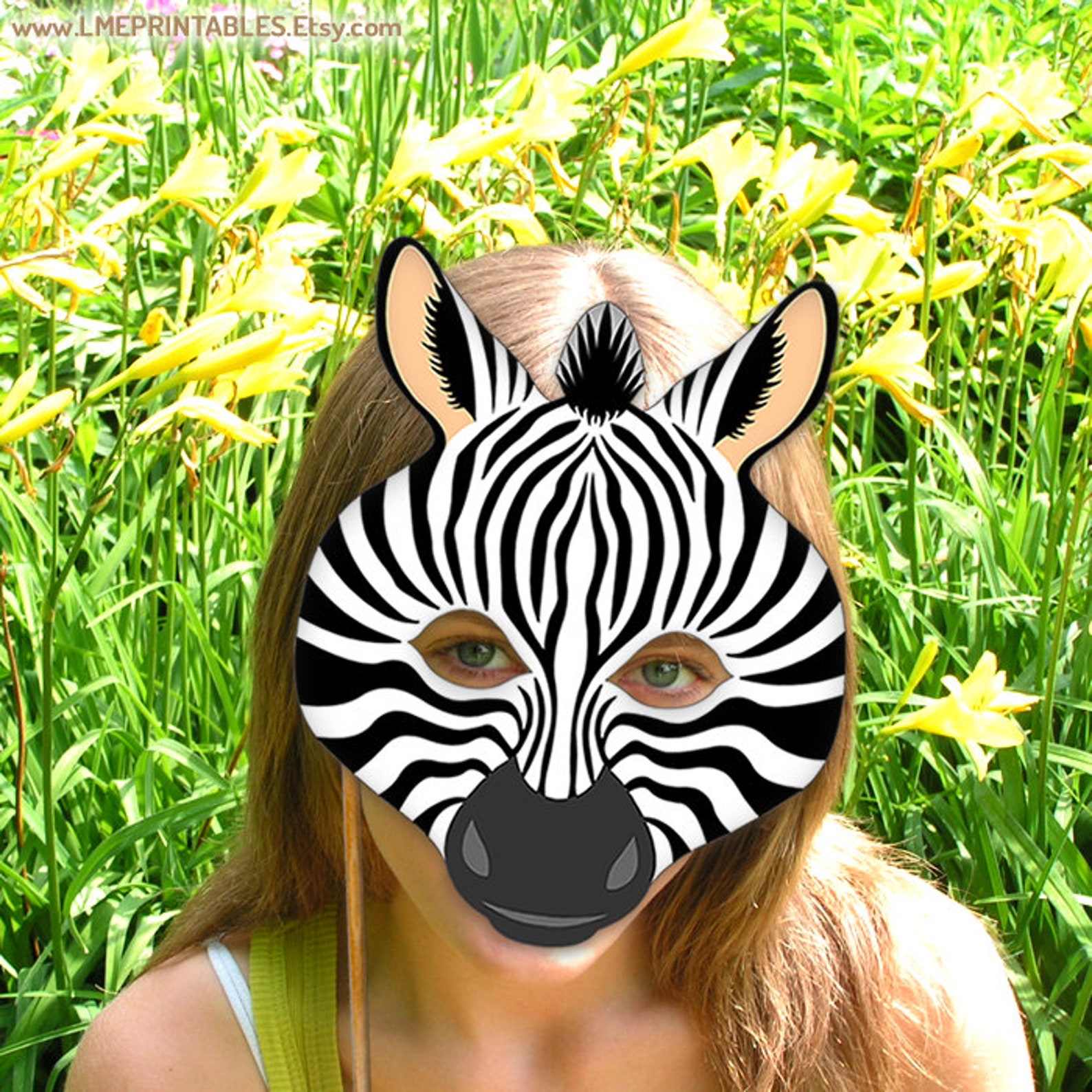 Zebra Mask Printable Safari Jungle Animals Masks Halloween | Etsy