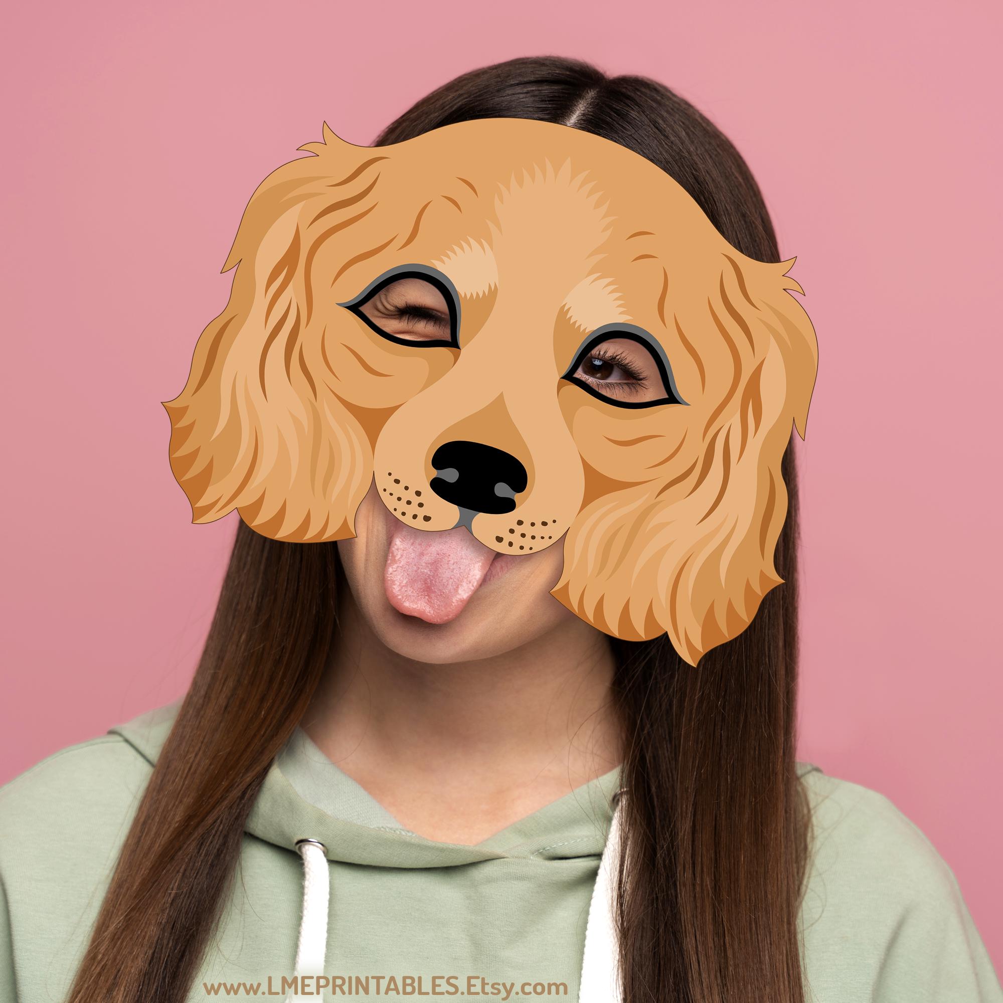 Cocker Spaniel Mask Dog Printable Costume Adult Kid Puppy Cute Animal ...