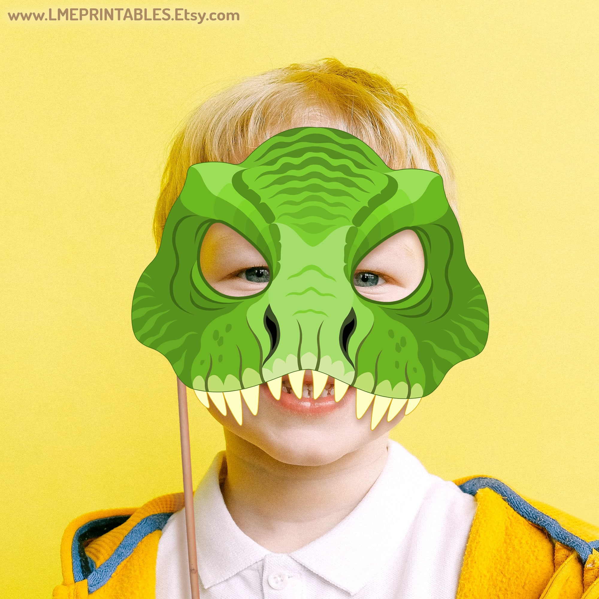 T-rex Mask Printable Dinosaur Costume Halloween Dino Party Paper Favor ...