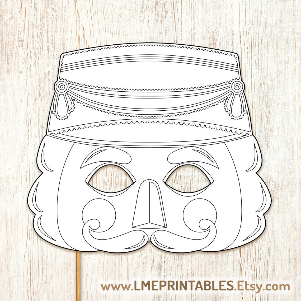 Nutcracker Coloring Mask Printable Christmas Halloween Costume Soldier ...