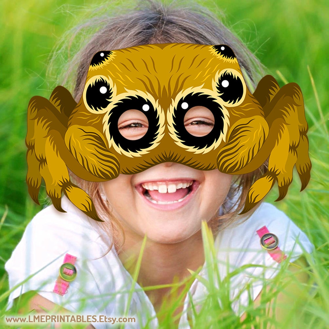 Tarantula Spider Mask Printable Halloween Jumping Bug Animal DIY ...