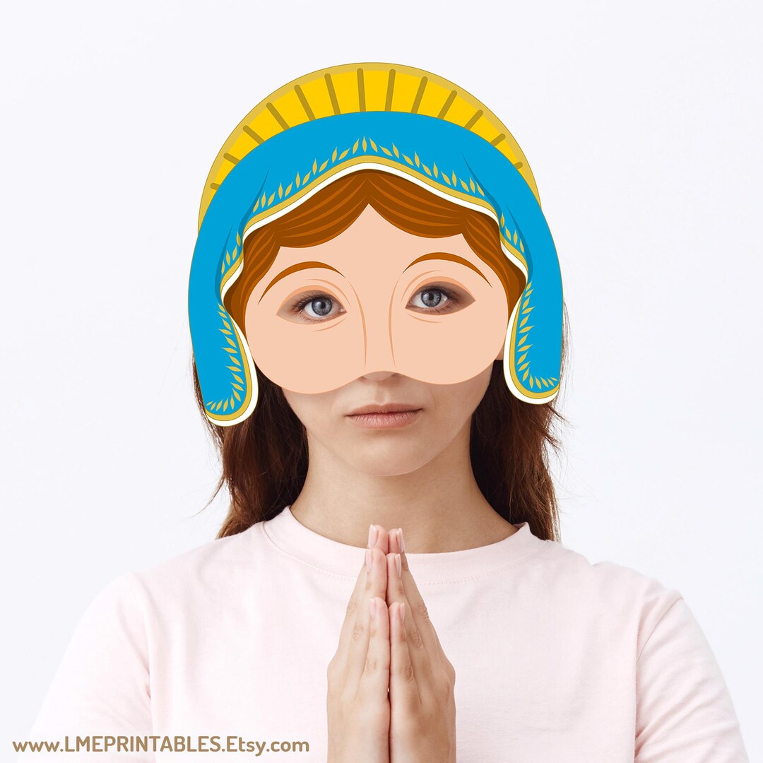 Virgin Mary Mask Printable Christmas Costume Nativity Manger Scene ...