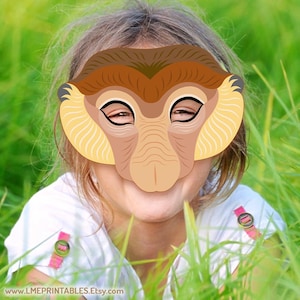 Proboscis Monkey Mask Printable Halloween Animal Costume Long-nosed ...
