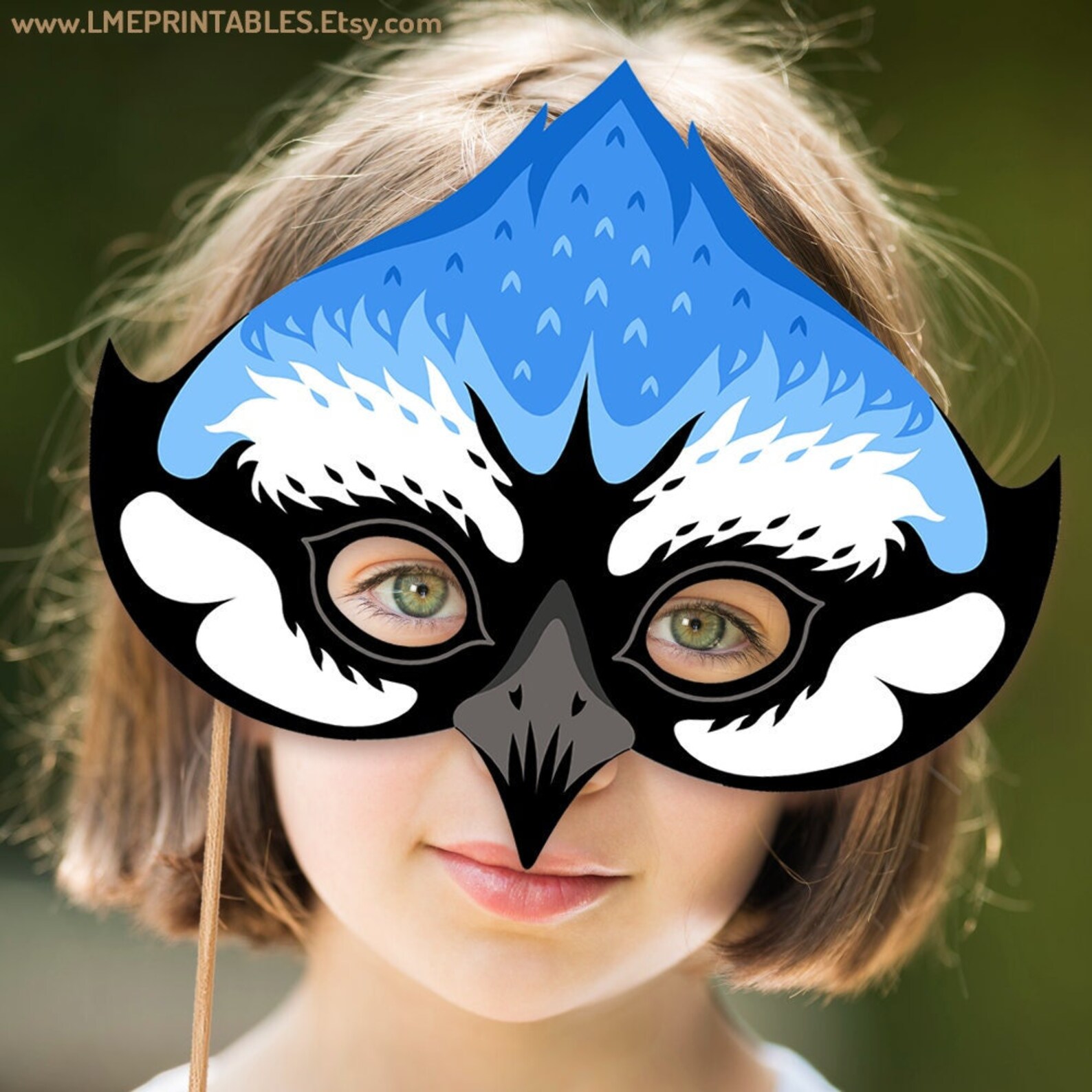 Blue Jay Bird Mask Printable Animal Masks Halloween Costume - Etsy