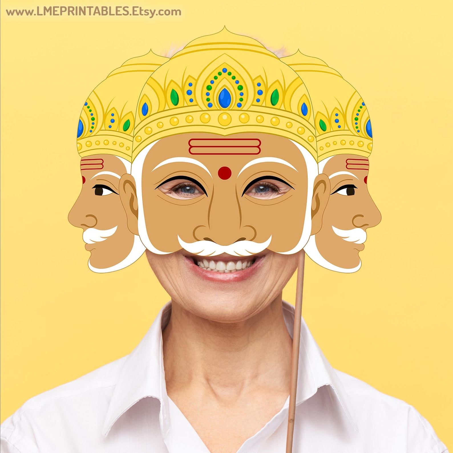 Brahma Mask Printable Lord God Hinduism Halloween Costume Ancient India ...