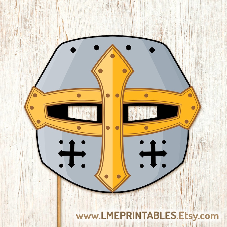 Medieval Helmet Mask Printable Costume Knight Templar Crusader ...