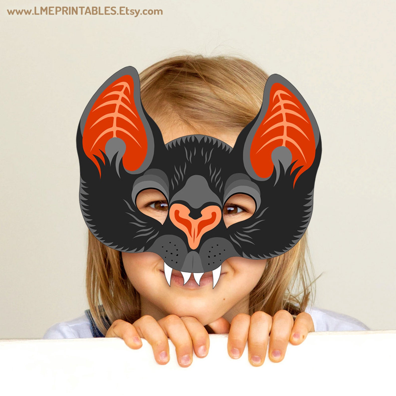 Bat Mask Printable Costume Vampire Animal DIY Halloween Carnival ...
