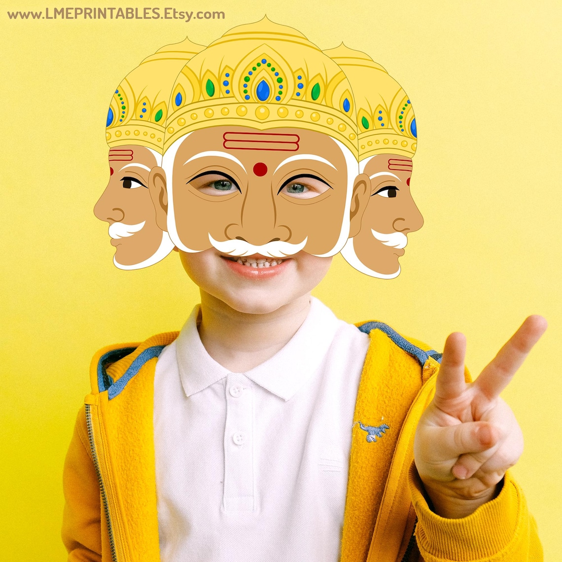 Brahma Mask Printable Lord God Hinduism Halloween Costume Ancient India ...