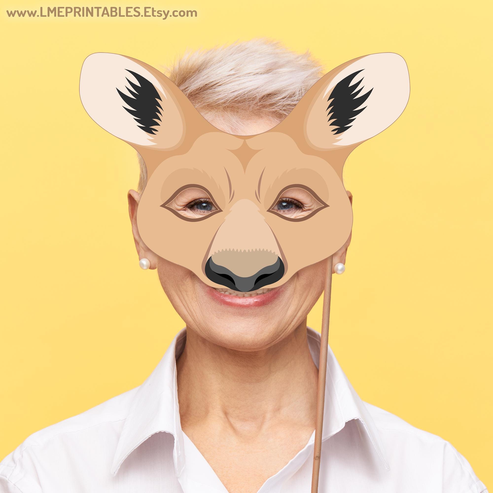 Kangaroo Mask Printable Costume Australia Animal Birthday Party Favor ...