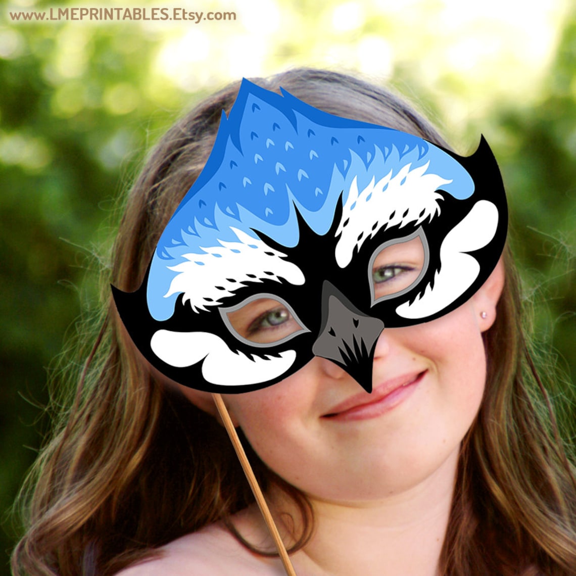 Blue Jay Bird Mask Printable Animal Halloween Costume Paper Craft ...