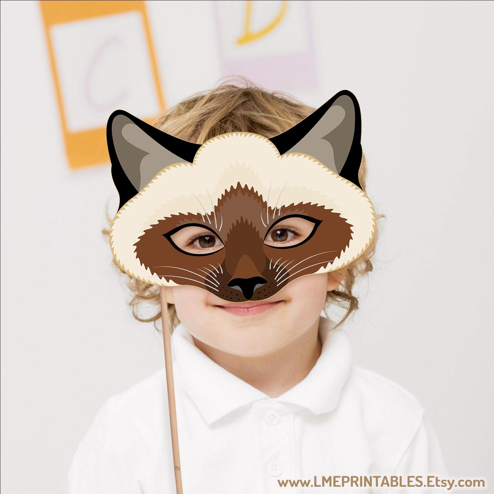Siamese Cat Mask Printable Costume Animal Halloween Party Favor ...