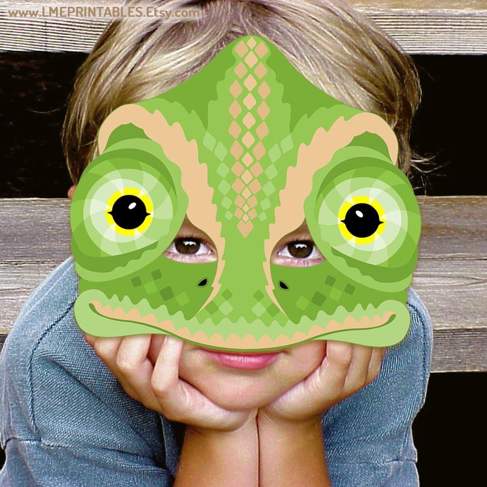 Chameleon Printable Mask Halloween Costume Reptile Lizard PDF Paper ...
