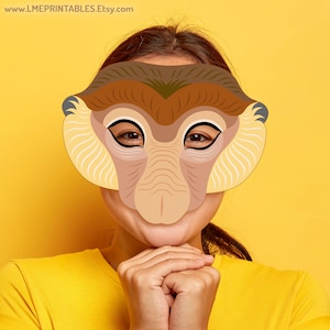 Proboscis Monkey Mask Printable Halloween Animal Costume Long-nosed ...