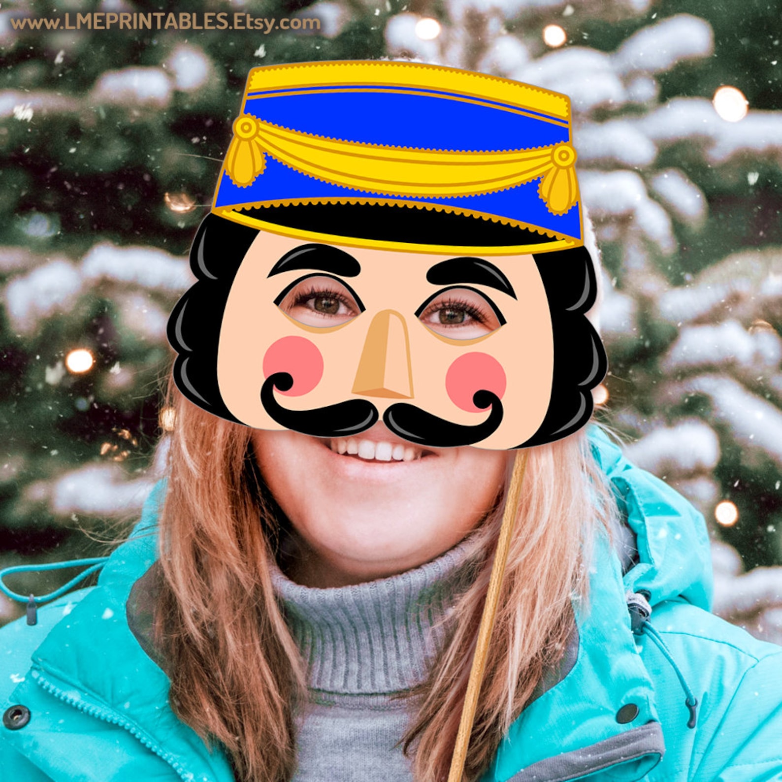 Nutcracker Mask Printable Christmas Costume Soldier Winter Party Photo ...