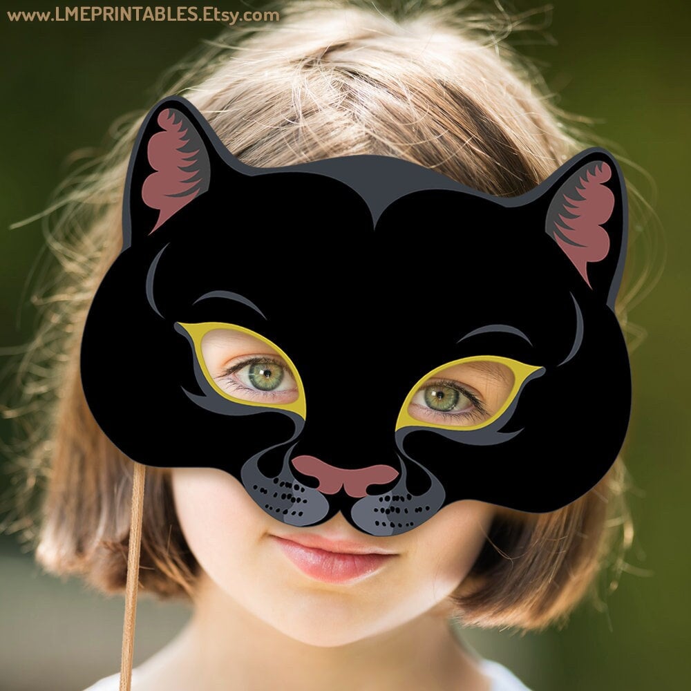 Panther Mask Printable Halloween Animal Costume Kid Adult Cat Black ...