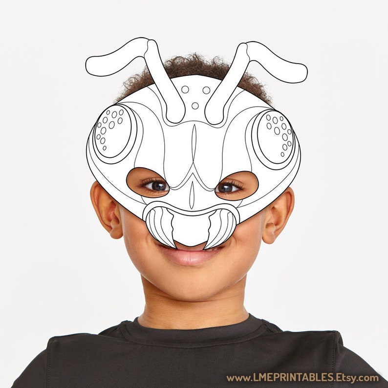 Ant Coloring Mask Printable Insect Bug Carnival Halloween Animal ...