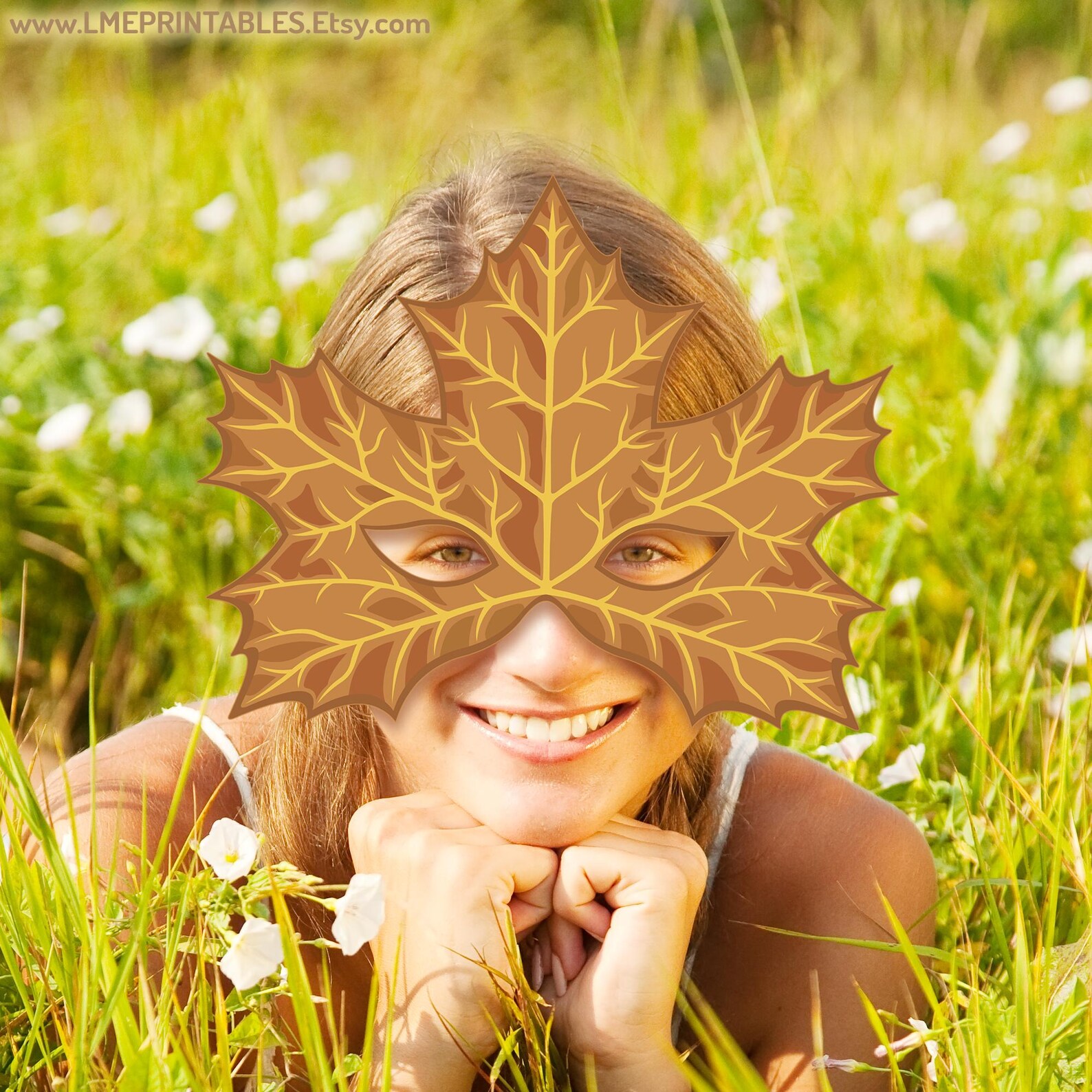 Maple Leaf Mask Printable Autumn Halloween Costume Canadian Tree ...