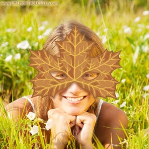 Maple Leaf Mask Printable Autumn Halloween Costume Canadian Tree ...