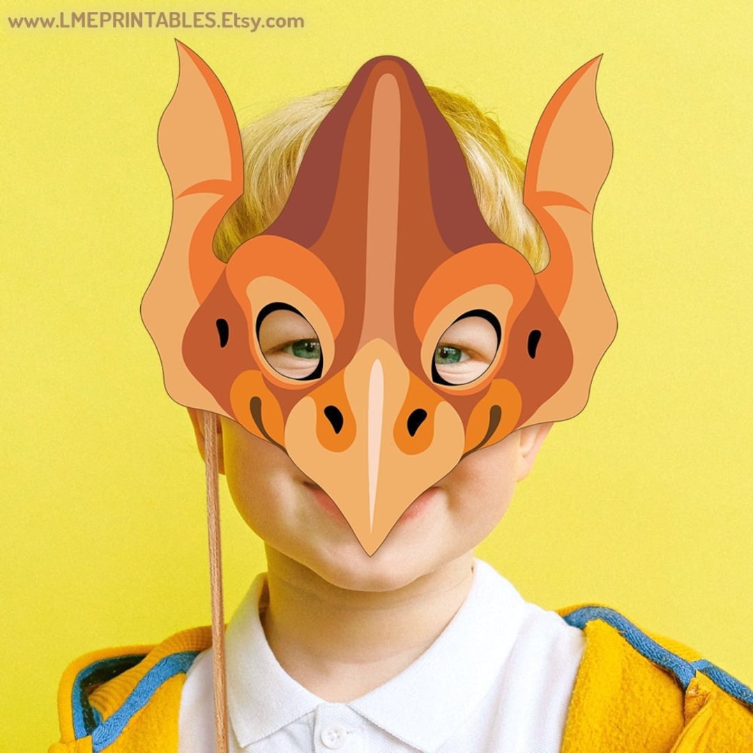 Pterodactyl Printable Mask Halloween Costume Pteranodon Prehistoric ...