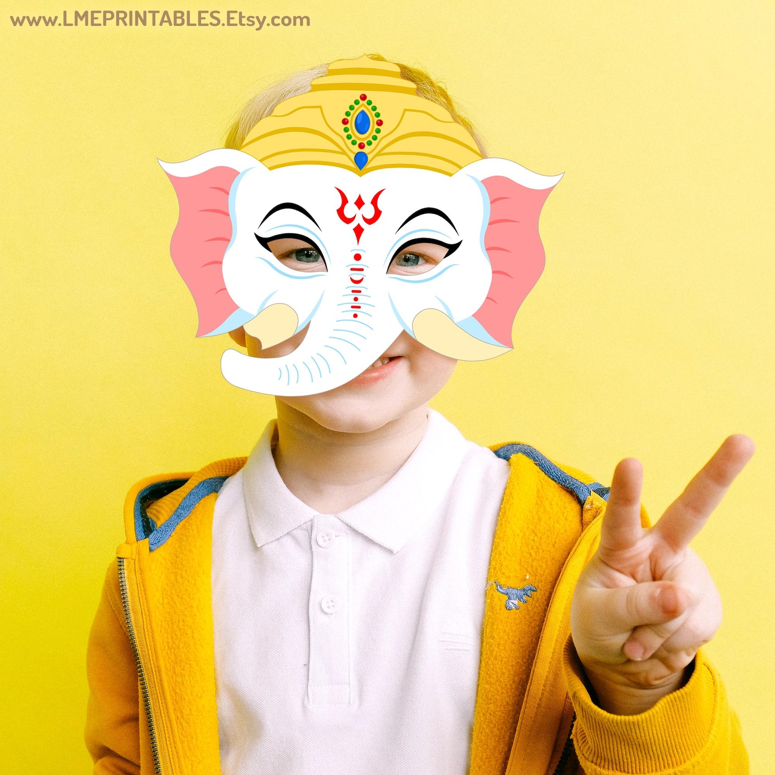 Ganesha Mask Printable Lord God Hindu Costume Ancient India School ...