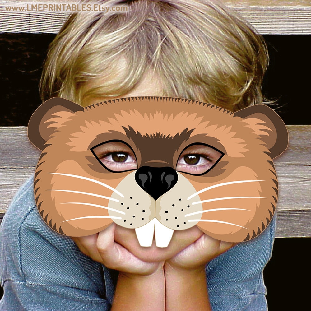 Beaver Printable Mask Castor Rodent Halloween Costume Woodland Animal ...
