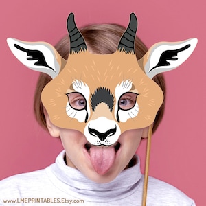 Antelope Mask Party Printable Costume Animal Gazelle Goat Forest ...