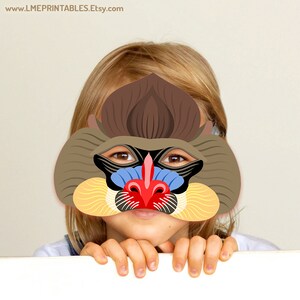 Mandrill Mask Printable Animal Monkey Halloween Costume Kid Adult ...