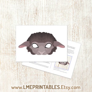Sheep Mask Printable Grey Costume Carnival Halloween Paper Farm Animal ...