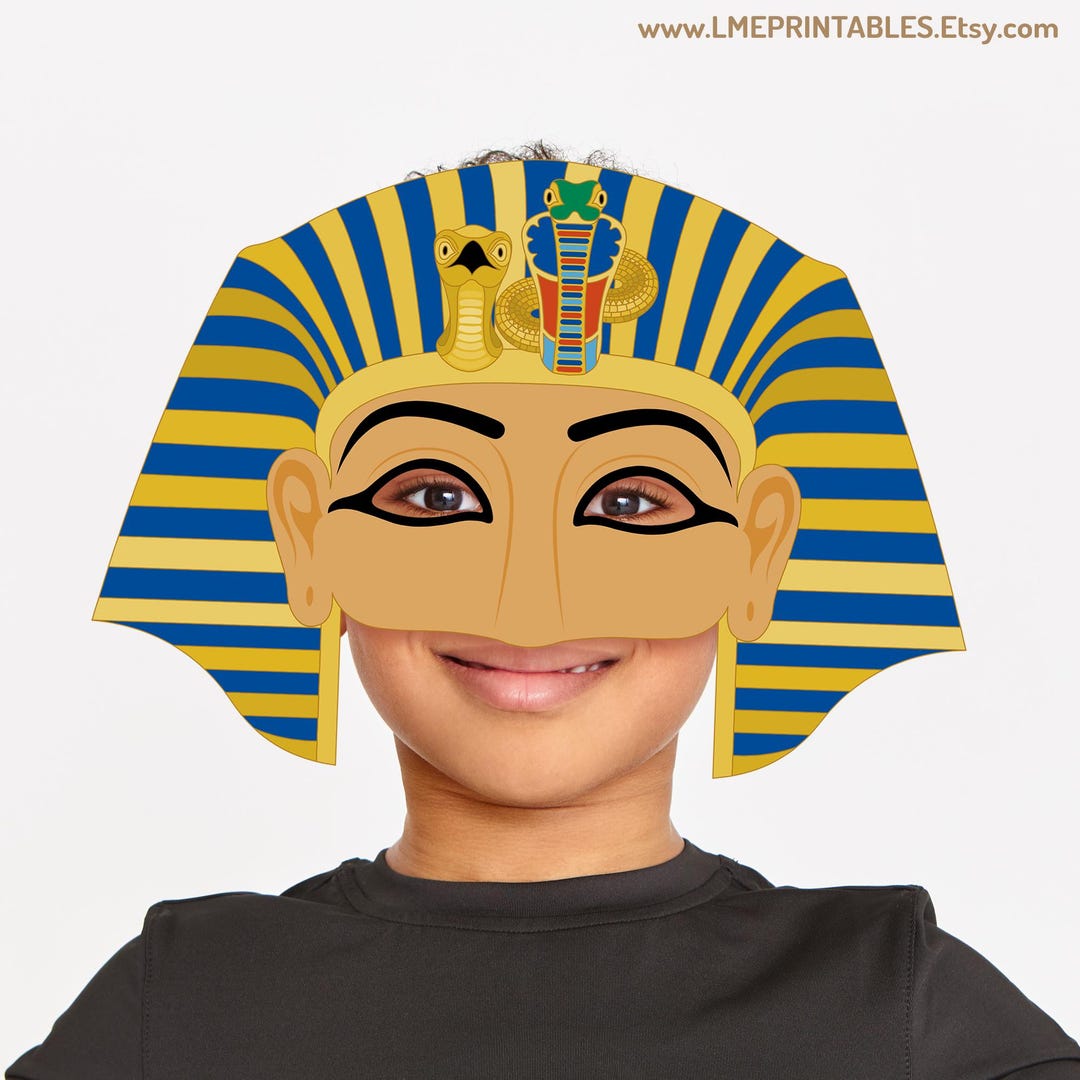Pharaoh Mask Printable Tutankhamun Egyptian Costume King Ancient Egypt ...