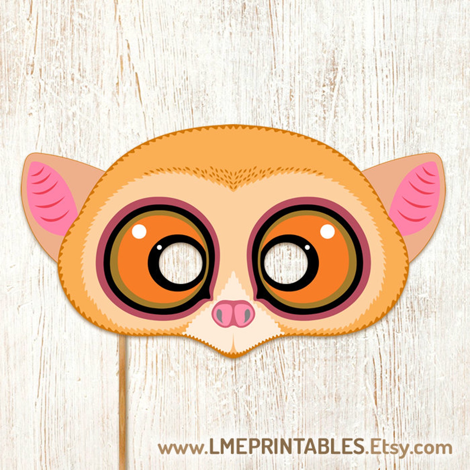 Tarsier Mask Printable Animal Halloween Safari Costume Kid Party ...