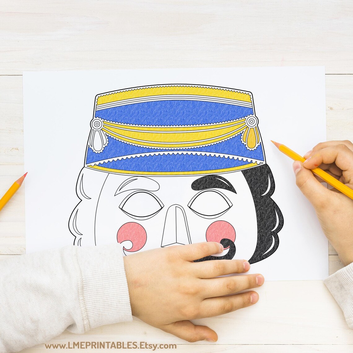 Nutcracker Coloring Mask Printable Christmas Halloween Costume Soldier ...