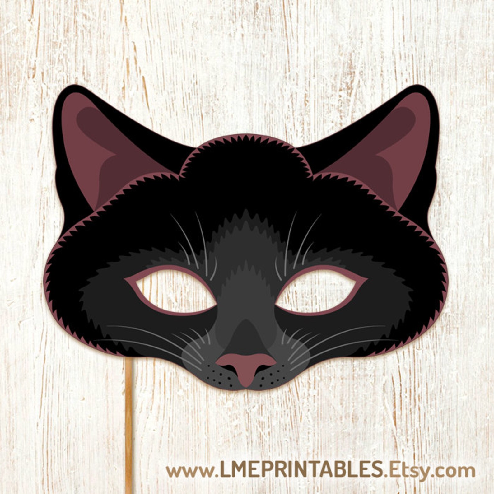 Black Cat Mask Printable Halloween Party Costume Pet Animal - Etsy