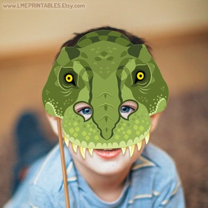 T-rex Mask Printable Dinosaur Dragon Costume Prehistoric Animal Green ...