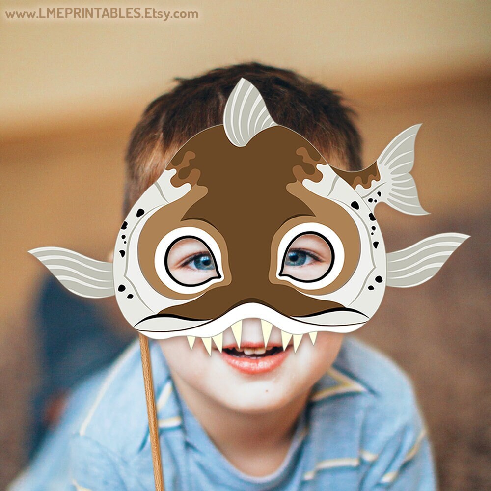 Fish Mask Printable Halloween Costume John Brown Barracuda Pool Party ...