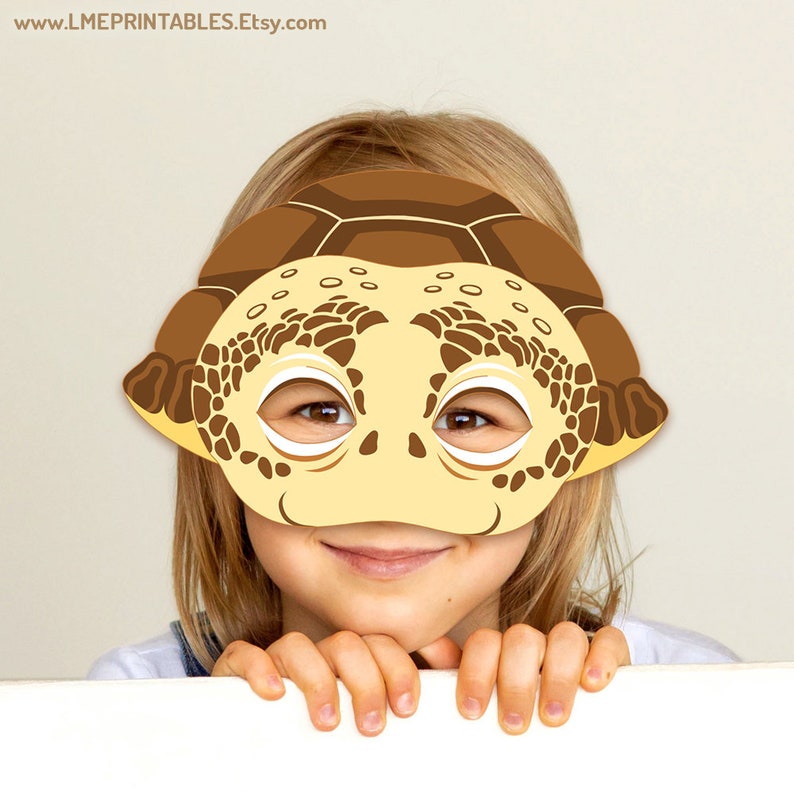 Turtle Printable Mask Sea Tortoise Costume Aquatic Animal - Etsy