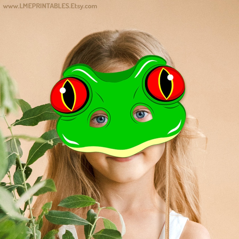 Frog Printable Mask Toad Halloween Template Animal Costume Birthday ...