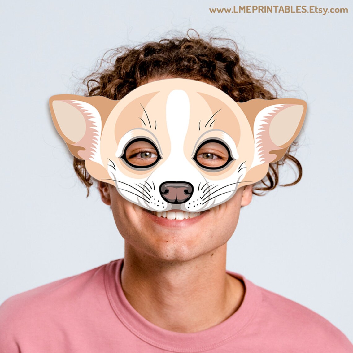 Chihuahua Dog Mask Printable Costume Puppy Animal Halloween Paper Craft ...
