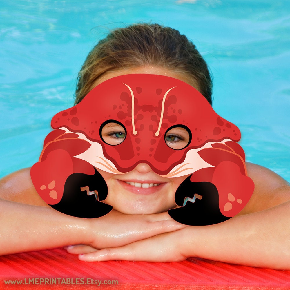 Crab Printable Mask Halloween Costume Animal Paper Masks Template Kids ...