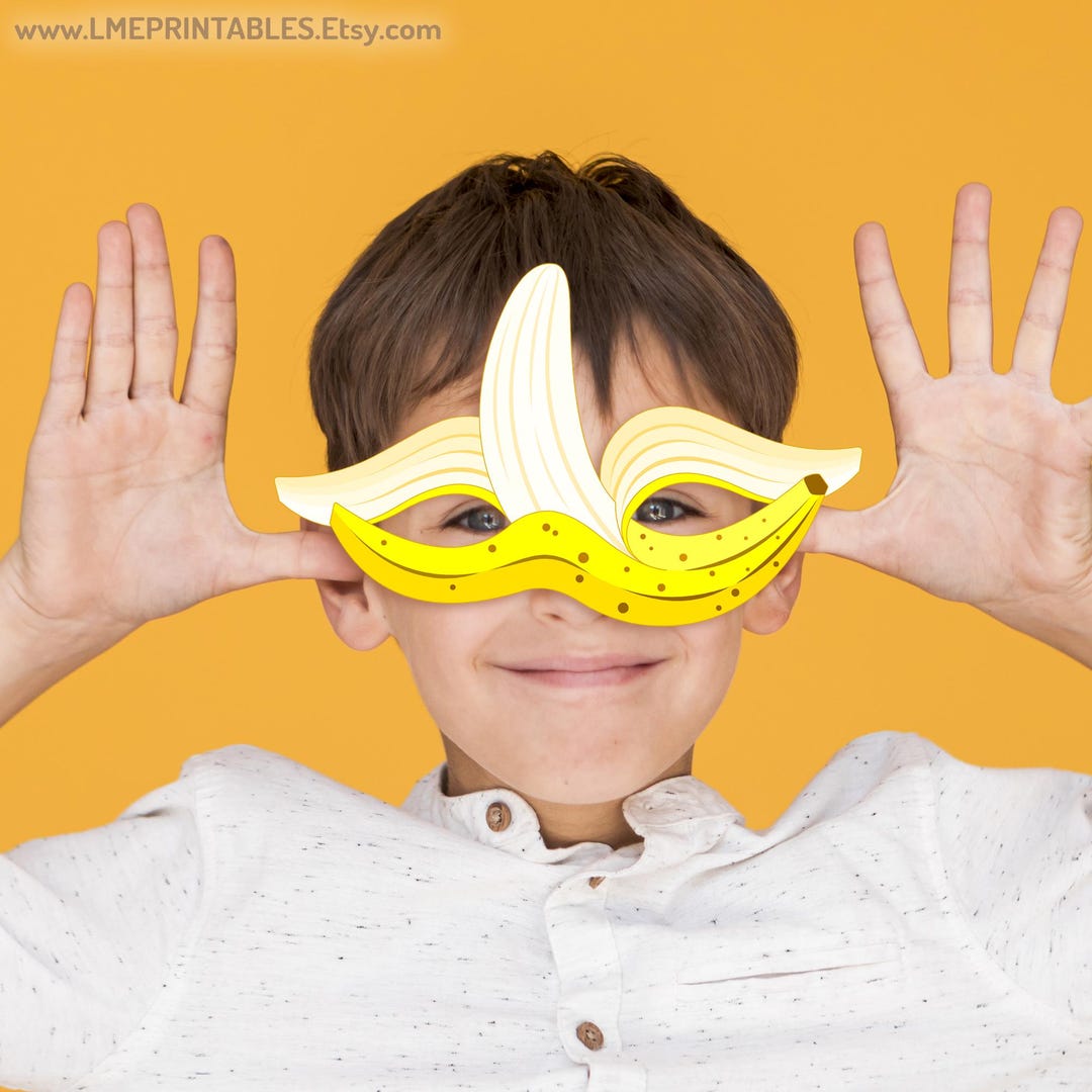 Banana Mask Printable Fruit Tropical Activity School Halloween Costume ...