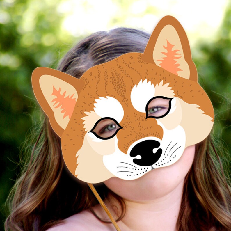 Shiba Inu Dog Mask Printable Halloween Masks Crypto Coin Puppy - Etsy