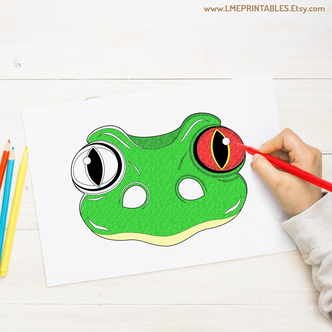 Frog Coloring Mask Printable Costume Toad Amphibian School Activity ...