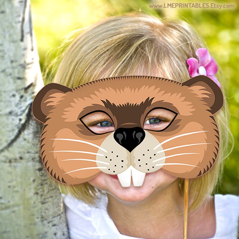 Beaver Printable Mask Castor Rodent Halloween Costume Woodland - Etsy ...