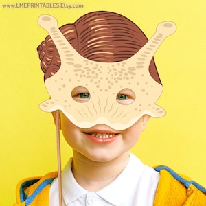 Snail Printable Mask Halloween Costume Animal Shell Party Favor Garden ...