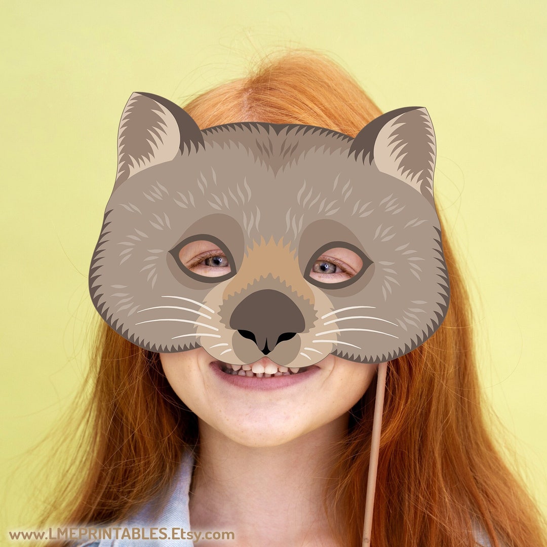 Wombat Mask Printable Halloween Costume Australia Animal Birthday Party ...