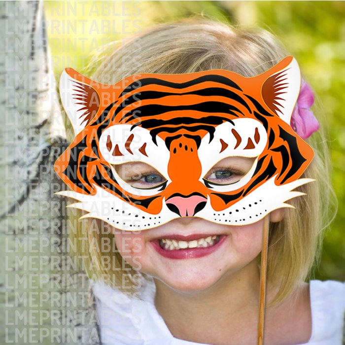 Tiger Mask Printable Animal Masks Childrens Party PDF Costume | Etsy