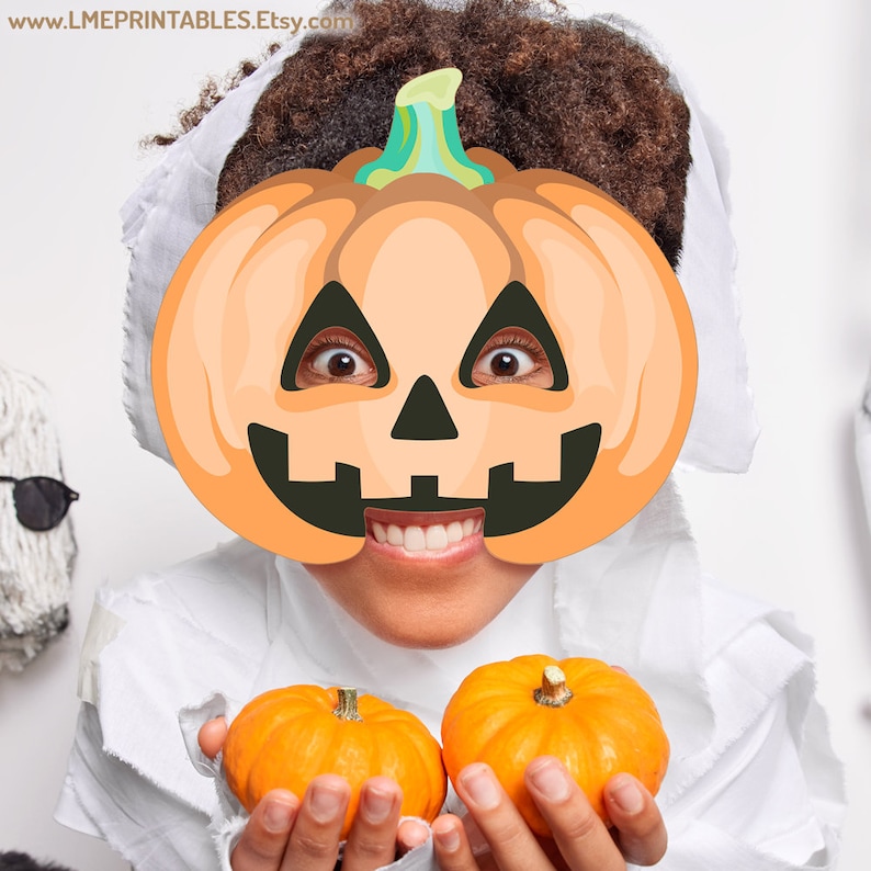 Pumpkin Mask Printable Halloween Costume Party PDF Skeleton - Etsy