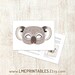Koala Mask Printable Costume Kid Adult Australian Animal Paper Masks ...